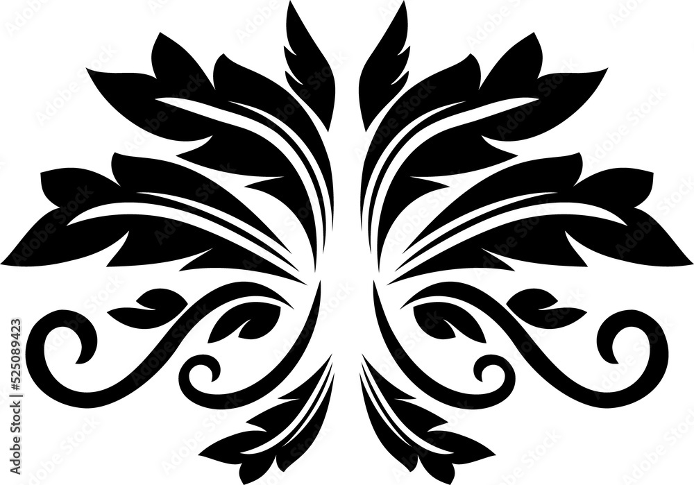 Floral Scroll Vector Silhouette Illustration Stock Illustration Adobe Stock