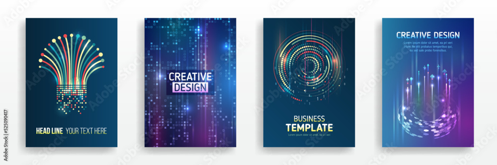 Science cover design for business presentation. Hi-tech brochure flyer ...