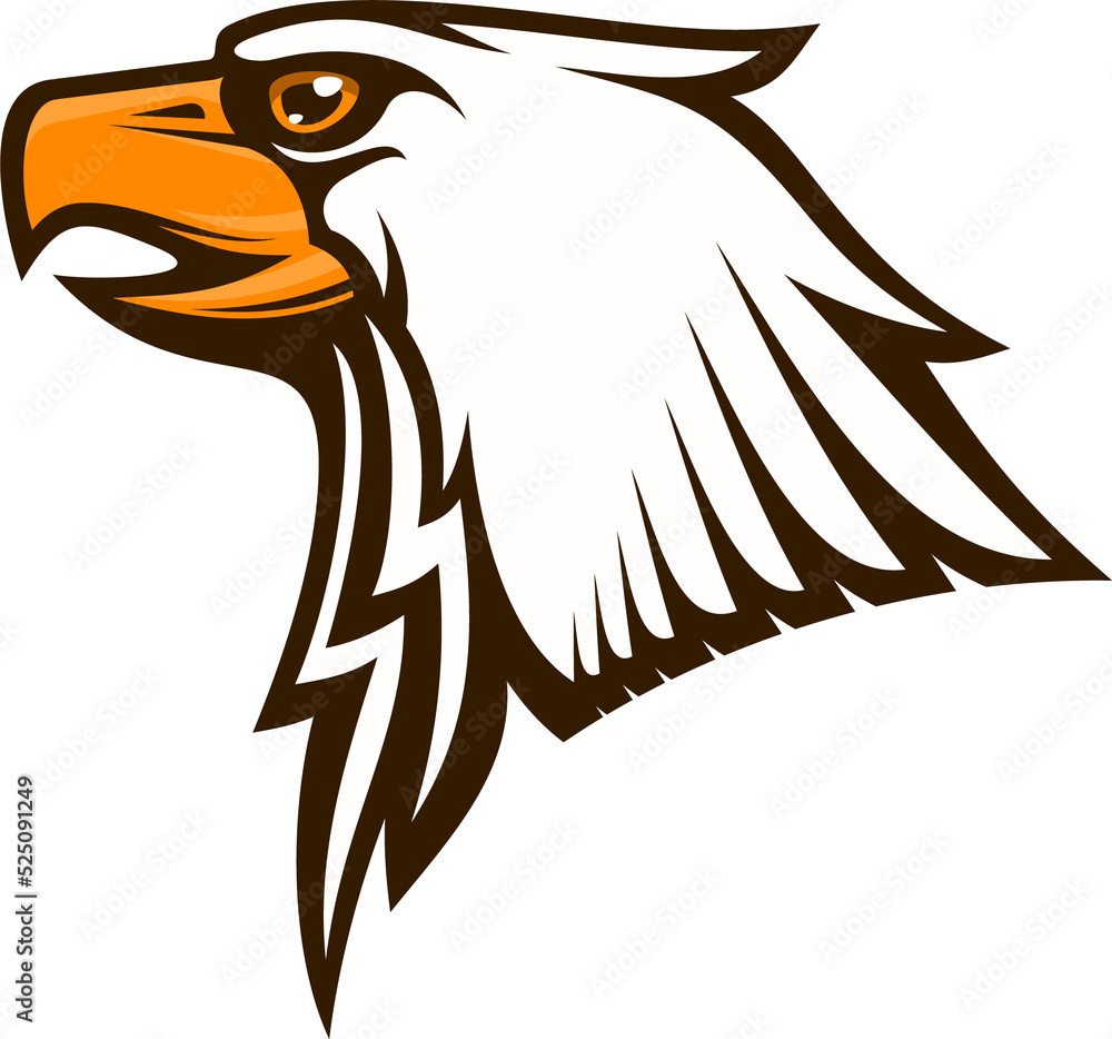 Bald eagle head side view isolated bird mascot Stock Illustration ...
