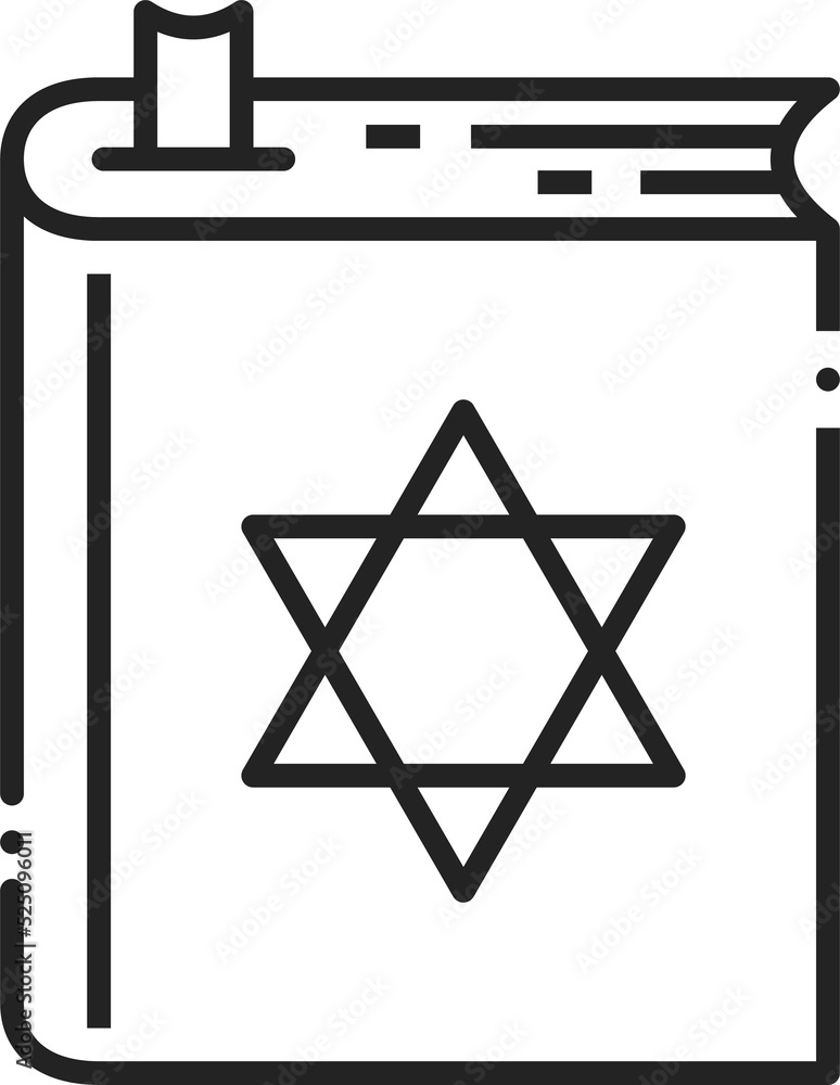 Jewish holy Tora book isolated Stock Illustration | Adobe Stock
