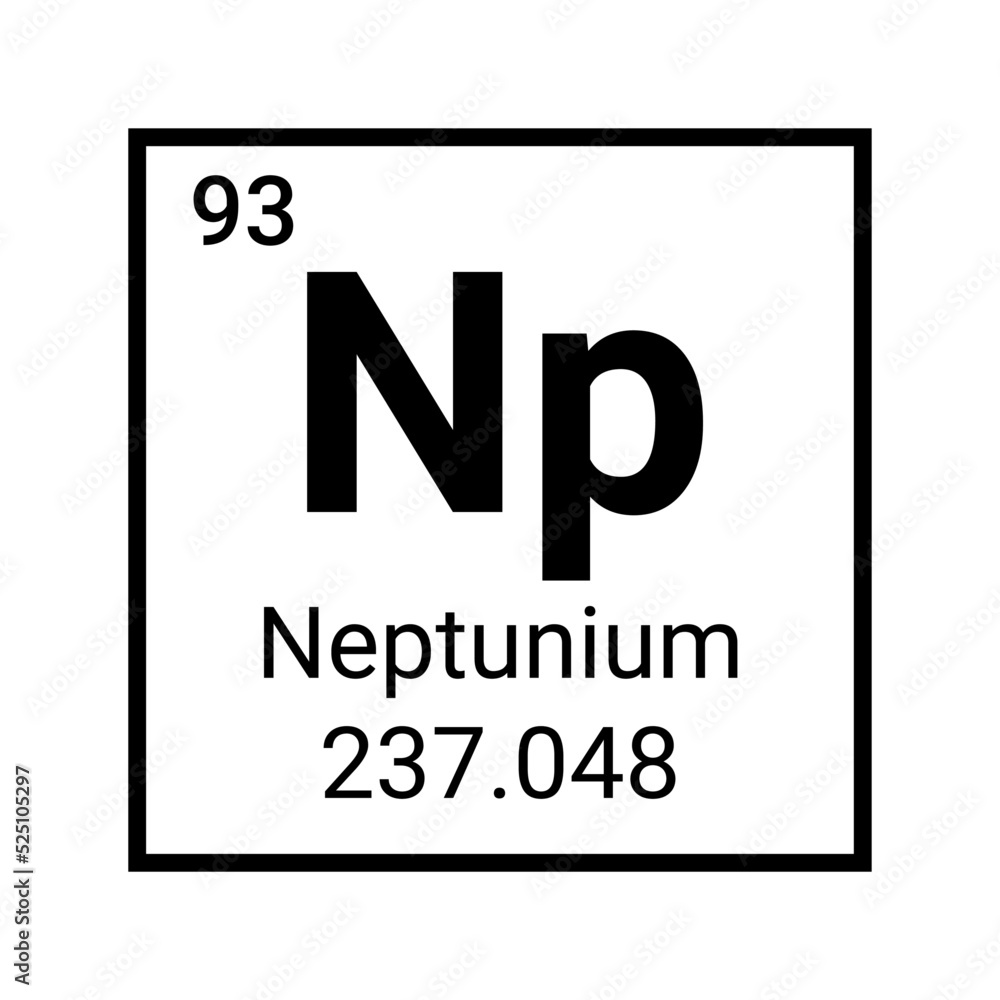 Neptunium symbol chemical element periodic table. Atomic education ...