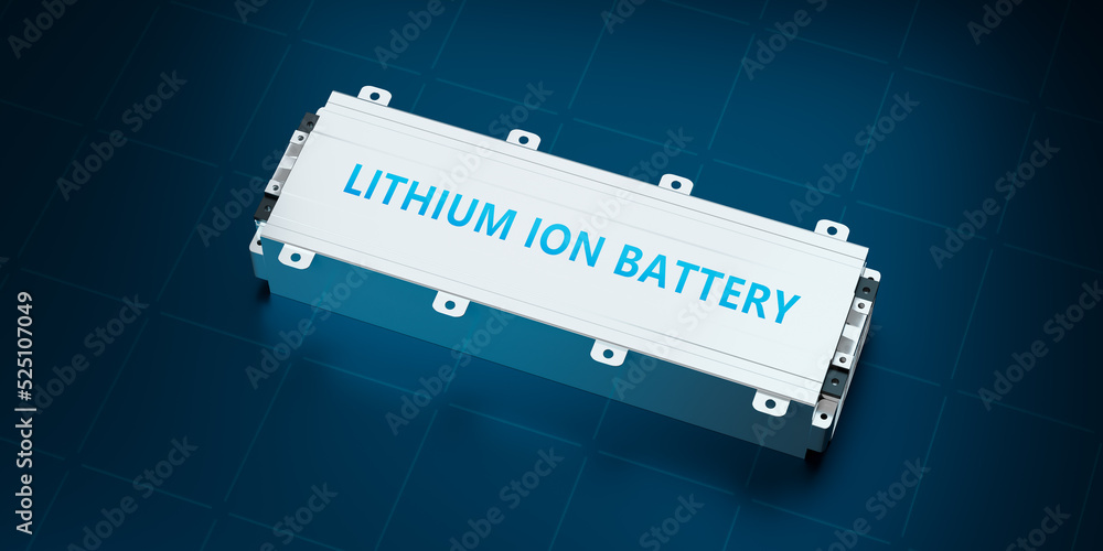 Electric vehicle lithium ion rechargeable battery module inside metal ...