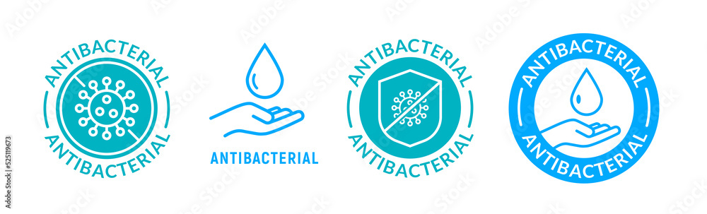 Antibacterial soap logo antiseptic bacteria clean medical symbol. Anti ...