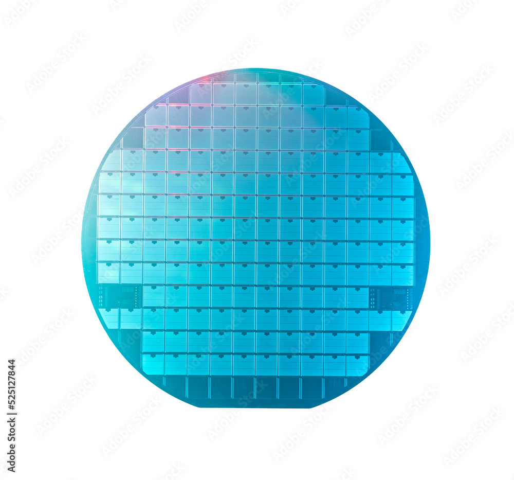 Semiconductor wafer disk made of silicon isolated on white Stock Photo ...