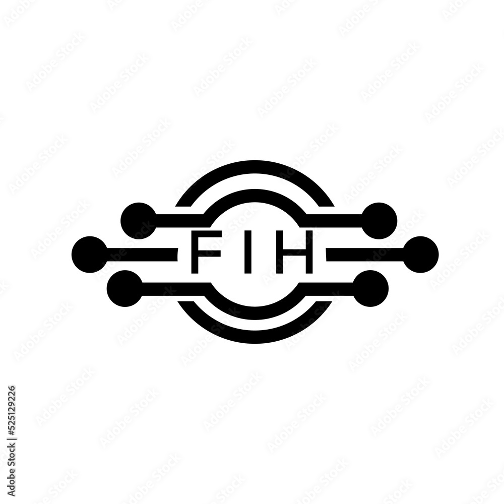 FIH letter logo. FIH best white background vector image. FIH Monogram ...