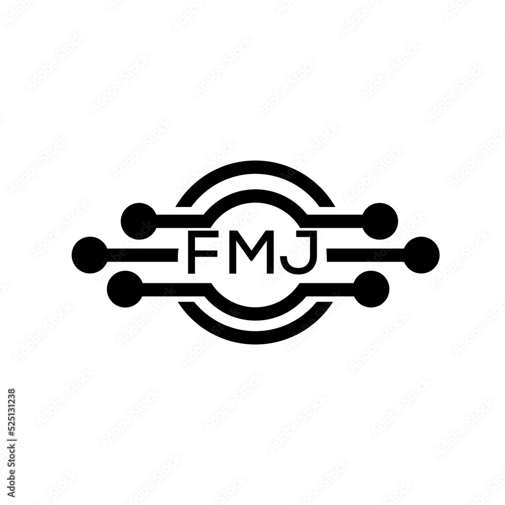 FMJ letter logo. FMJ best white background vector image. FMJ Monogram ...