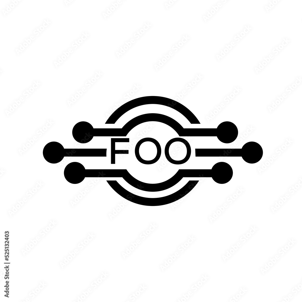 FOO letter logo. FOO best white background vector image. FOO Monogram ...