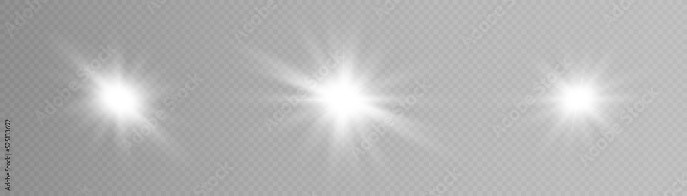 Bright white star Bright sun. light sunlight. light effect. png vector ...