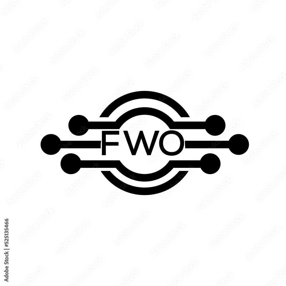 FWO letter logo. FWO best white background vector image. FWO Monogram ...