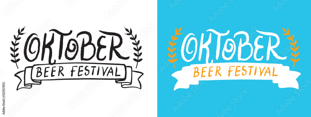 Vector Oktoberfest typo, creative calligraphic font for beer festival ...