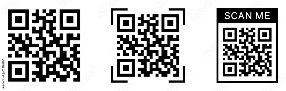 QR Code icons set. Scan Qr code symbil. Vector Stock Vector | Adobe Stock