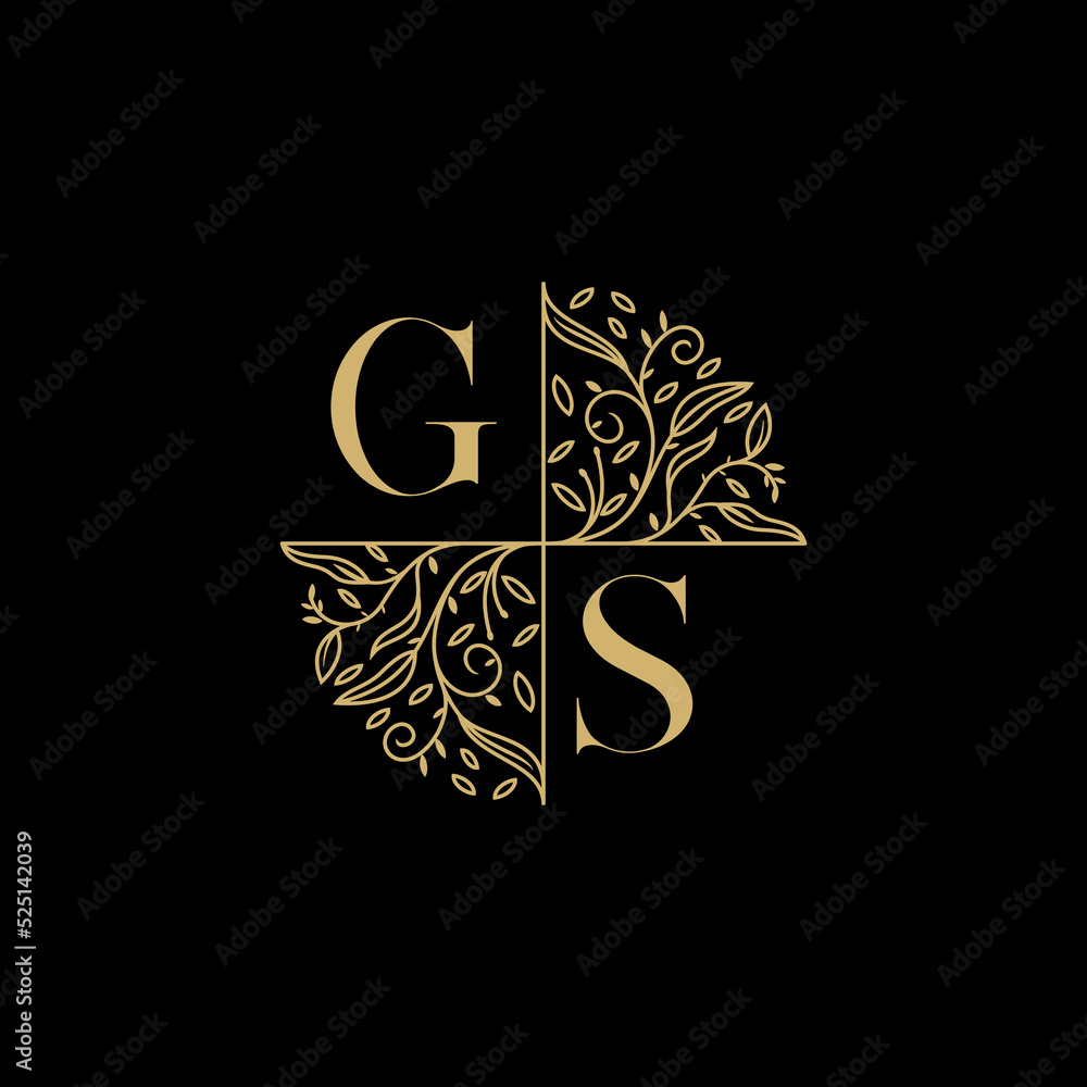 GS circle floral wedding logo initial logo design which is good for ...