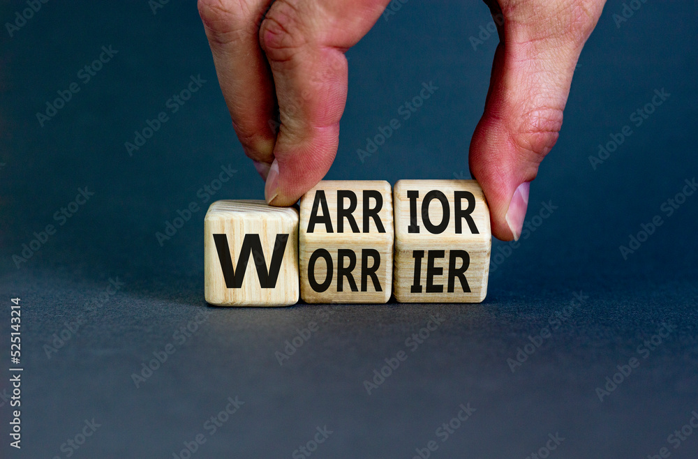 Be warrior not worrier symbol. Concept words Warrior and Worrier on ...