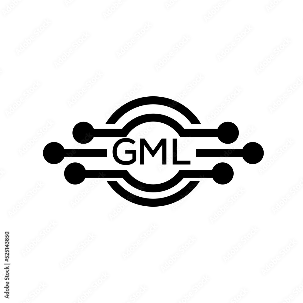 GML letter logo. GML best white background vector image. GML Monogram ...