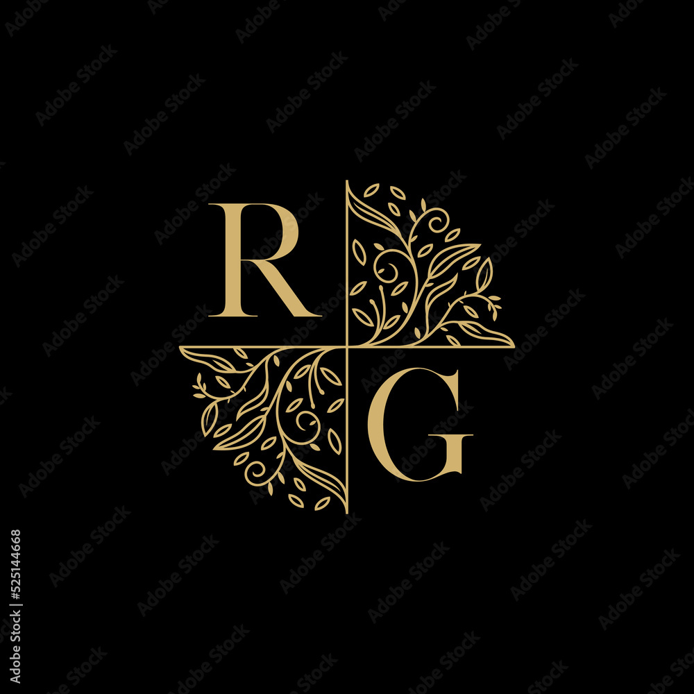 RG circle floral wedding logo initial logo design which is good for ...