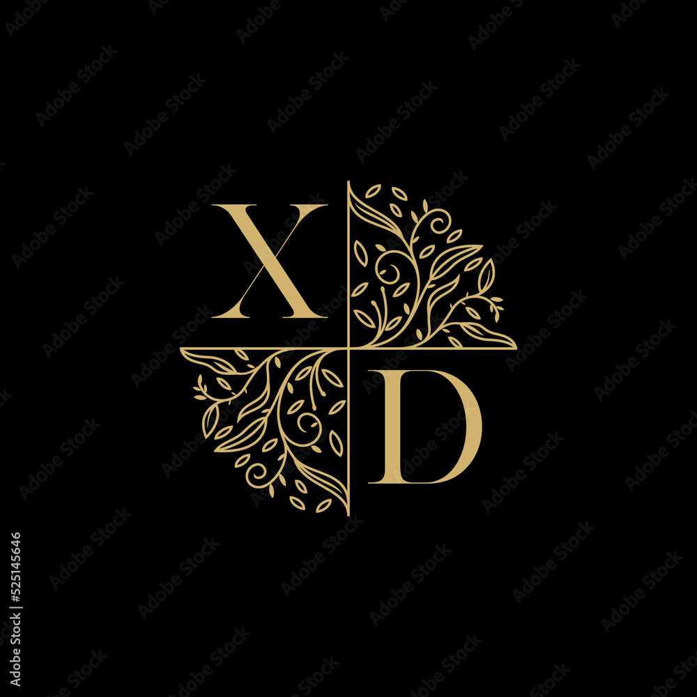 XD circle floral wedding logo initial logo design which is good for ...