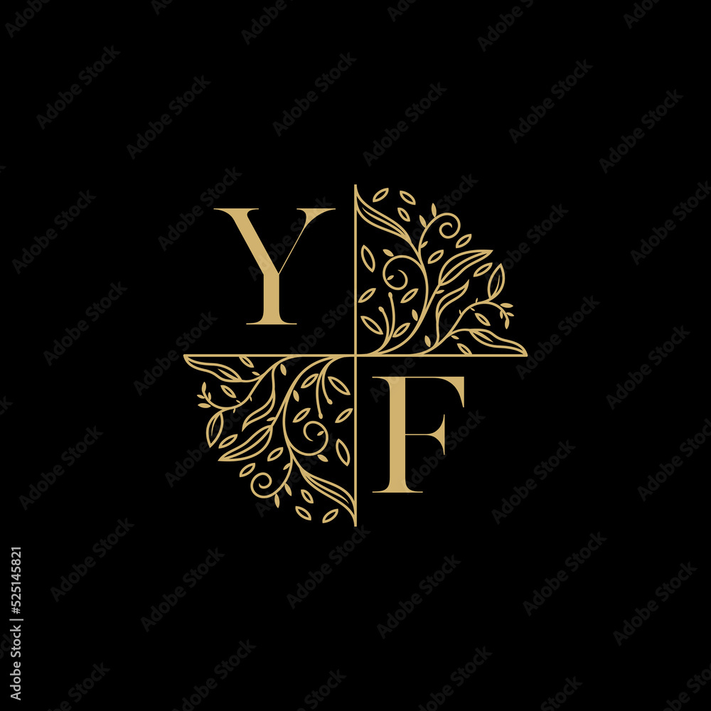 YF circle floral wedding logo initial logo design which is good for ...