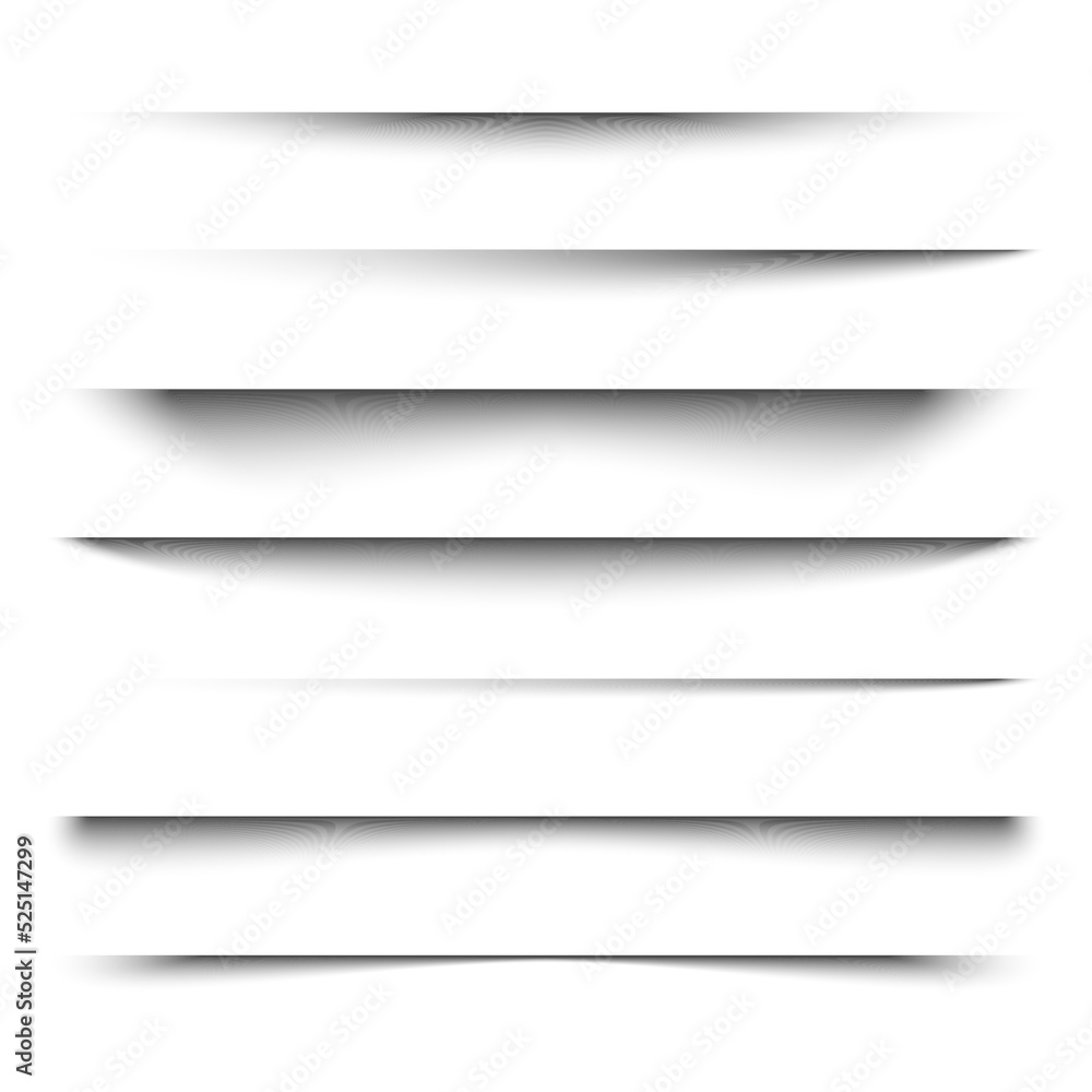 Shadow vector divider paper overlay effect. Shadow effect realistic box ...