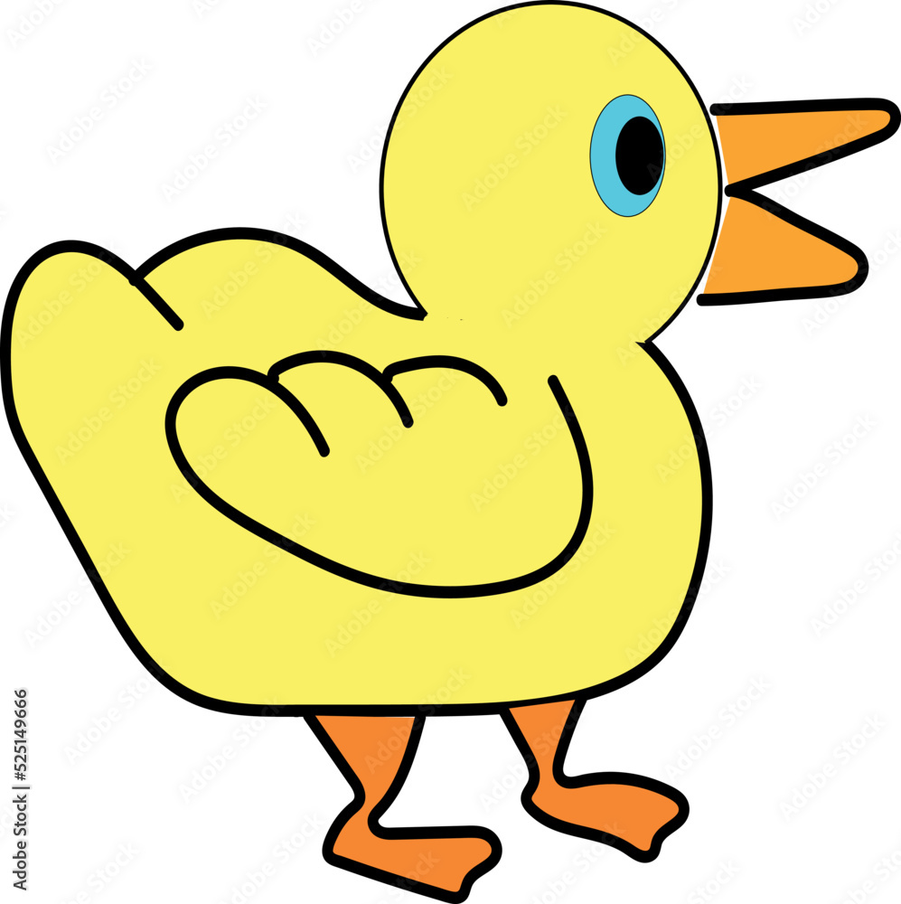 Cartoon duck basic vector image. Stock Vector | Adobe Stock