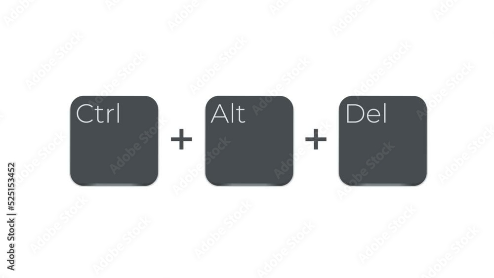 Ctrl Alt Del key icon. Clipart image isolated on white background Stock ...