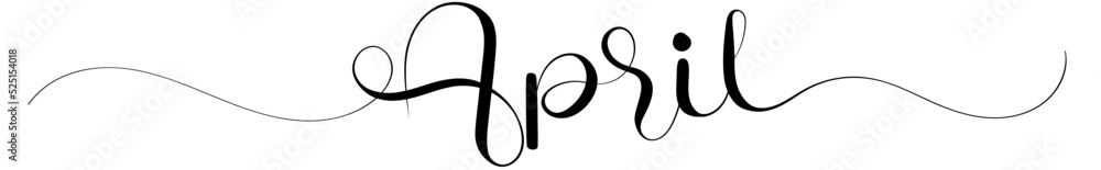 Hello APRIL on ornaments. APRIL month text lettering calendar vector ...