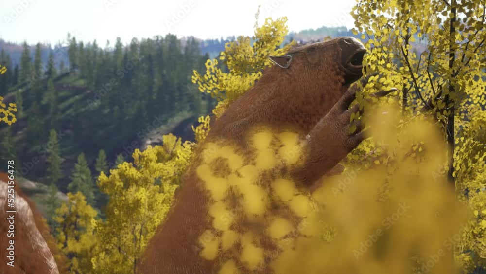 Megatherium Eats in the Forest Extinct Ground Sloths Pliocene ...
