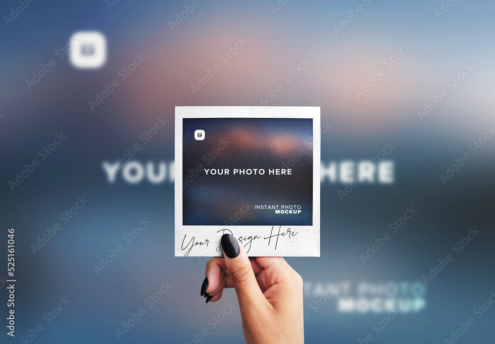Instant Photo Generator with Hand Mockup Stock Template | Adobe Stock
