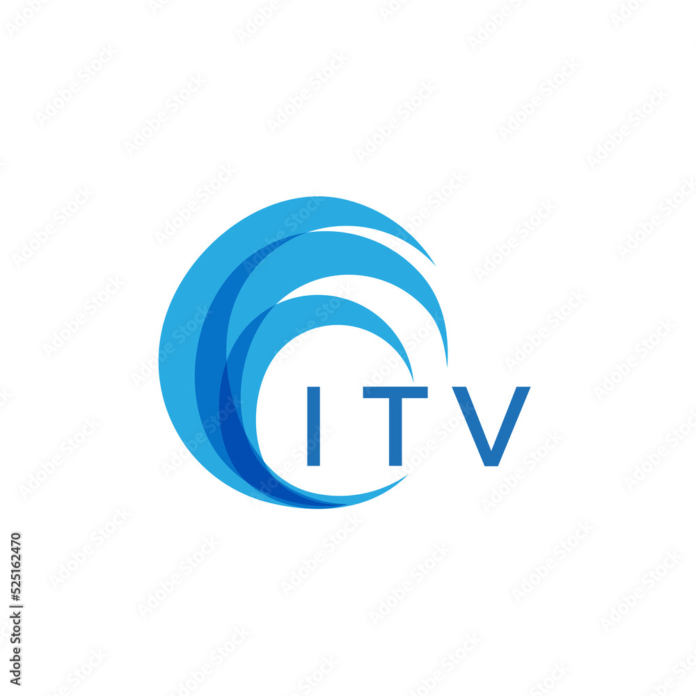 ITV letter logo. ITV blue image on white background. ITV Monogram logo ...