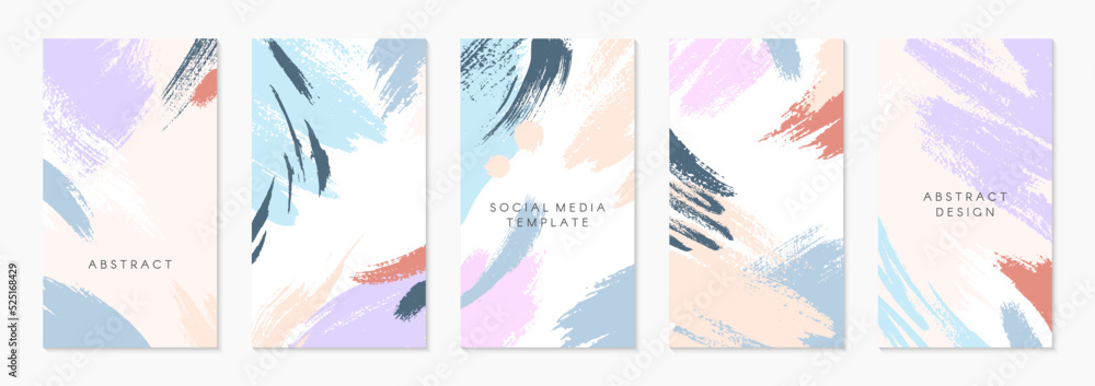 Set of editable insta story templates with copy space for text.Ig smm ...