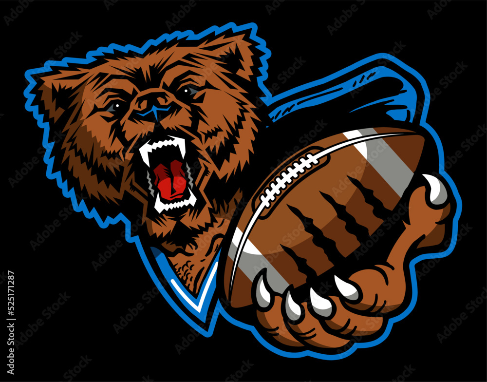Grizzly Bear Football Logo
