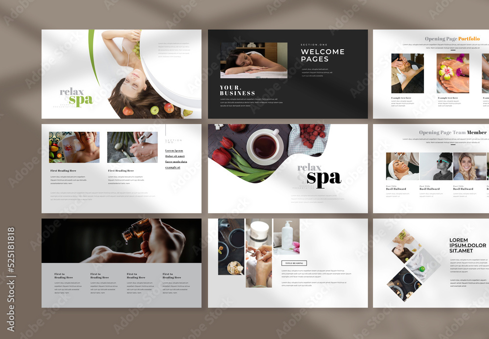 Health Relax Presentation Layout Stock Template | Adobe Stock