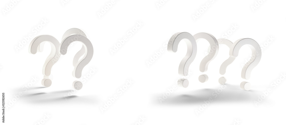 question marks floating with shadows 3d-illustration Stock Illustration ...