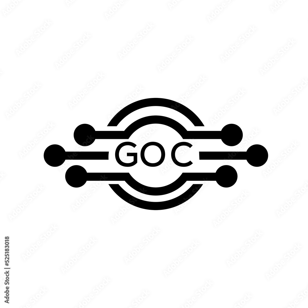 GOC letter logo. GOC best white background vector image. GOC Monogram ...