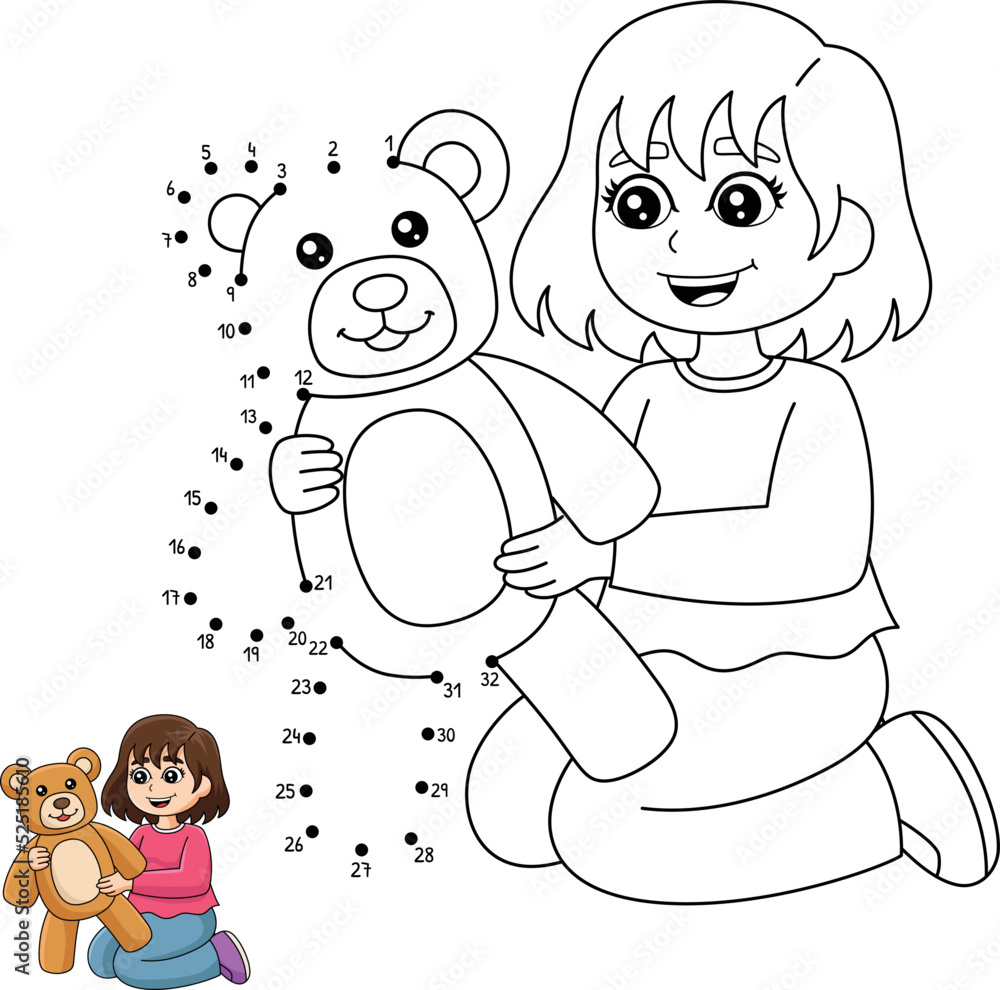 Girl Teddy Bear Coloring Pages