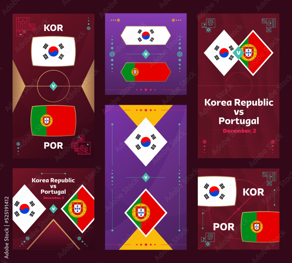 Korea Vs Portugal Match World Cup Football 2022 Vertical And Square korea-vs-portugal-match-world-cup-football-2022-vertical-and-square