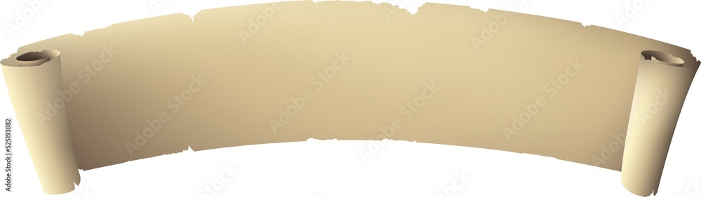 Old scroll paper banner.Blank sheet. Stock Illustration | Adobe Stock