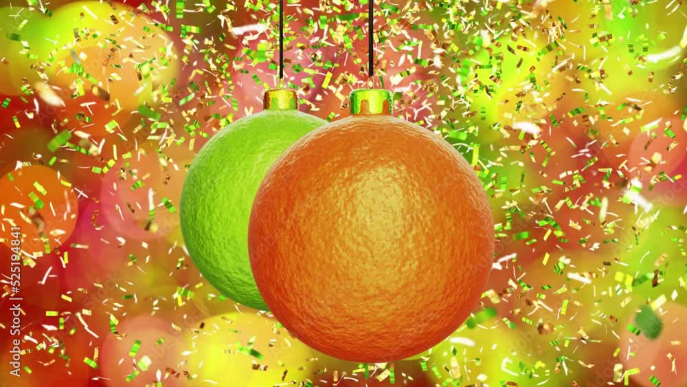 Realistic looping 3D animation of the hanging spinning stylish orange ...
