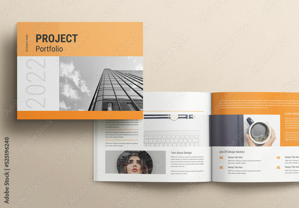 Project Portfolio Landscape Layout Stock Template Adobe Stock