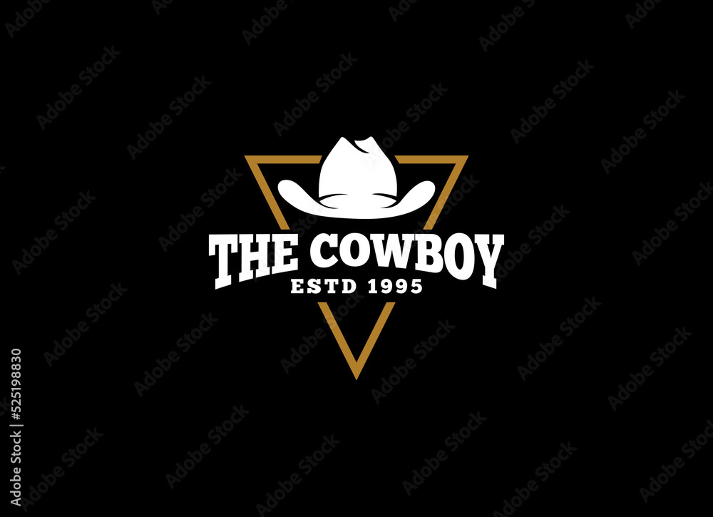 The Cowboy logo in vintage style. Hat cowboy logo vector. Stock Vector ...
