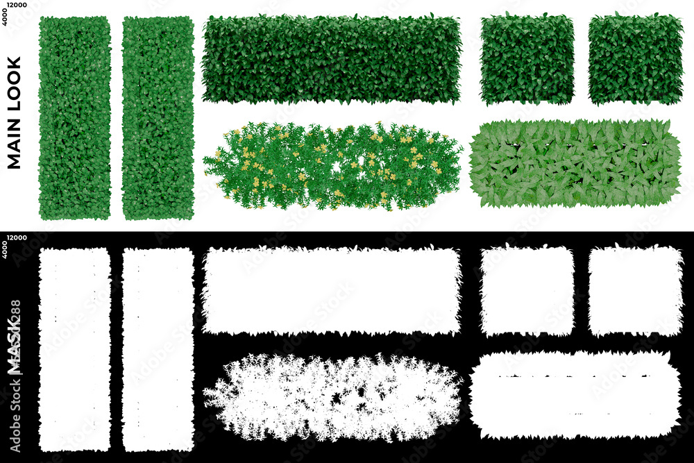 3D Rendering of Garden Plants (Residential or Commercial Space) with ...