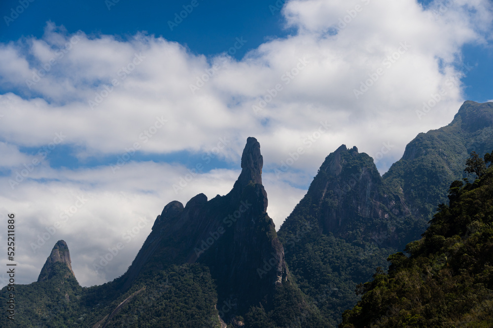 Famous mountain surrounded by hills located in the Teresópolis mountain ...
