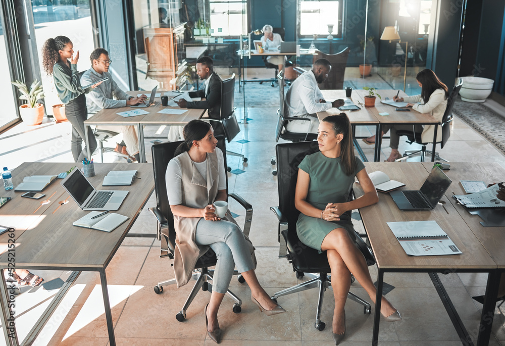 Open office space policy business people having in formal discussion at ...