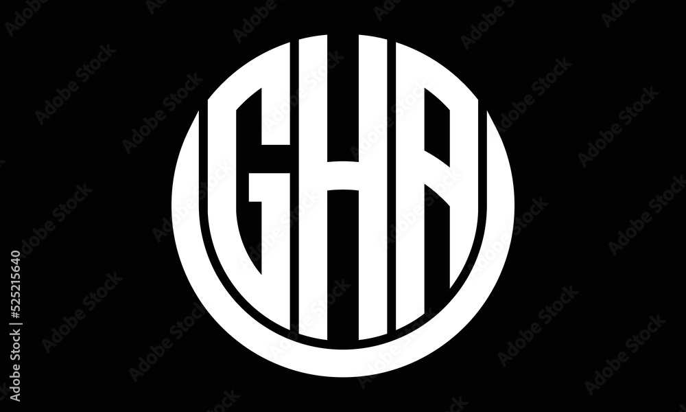 GHA shield in circle logo design vector template. letter mark, wordmark ...