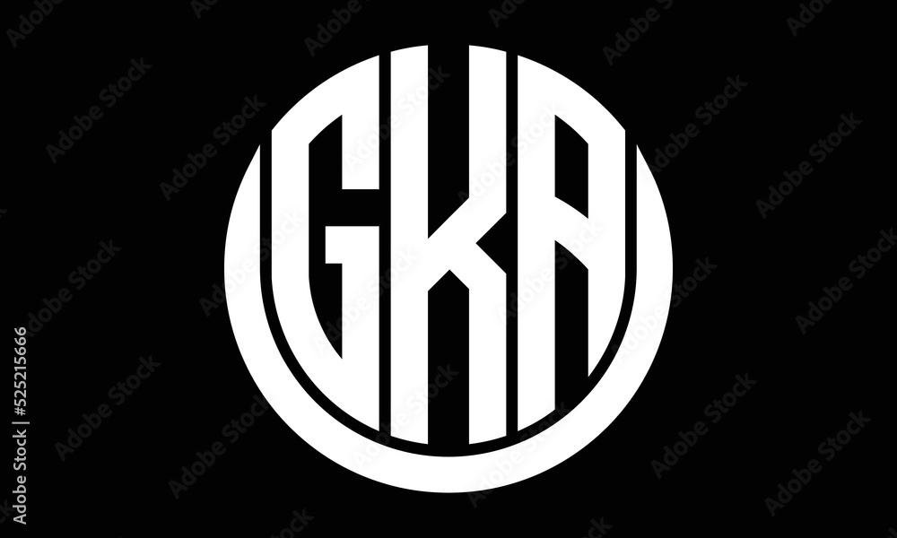 GKA shield in circle logo design vector template. letter mark, wordmark ...
