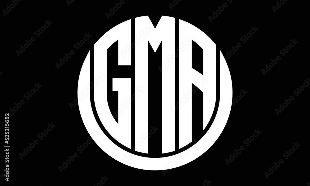 GMA shield in circle logo design vector template. letter mark, wordmark ...