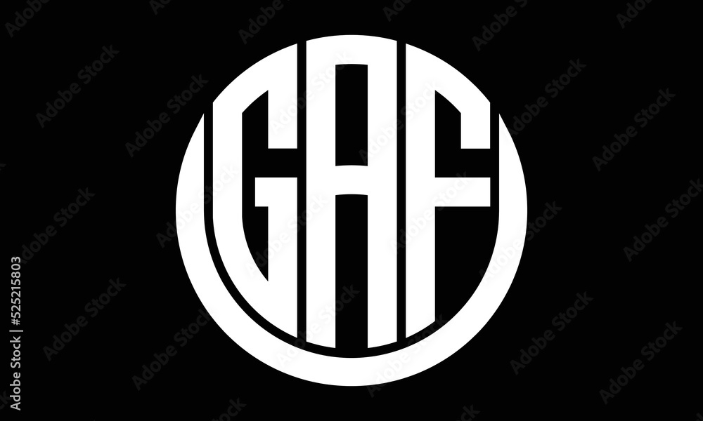 GAF shield in circle logo design vector template. letter mark, wordmark ...