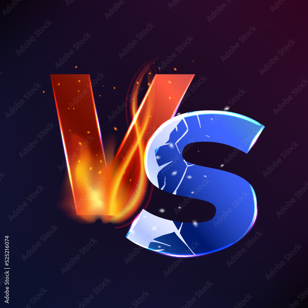 VS versus background, battle fight or game challenge and boxing sport ...
