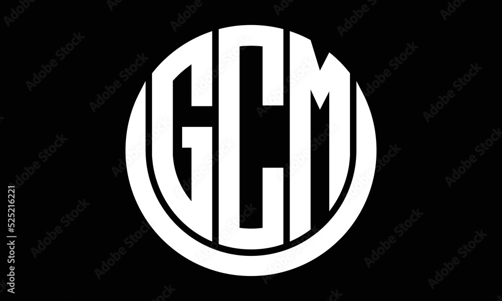 GCM shield in circle logo design vector template. letter mark, wordmark ...