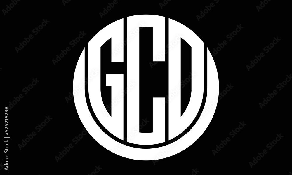 GCO shield in circle logo design vector template. letter mark, wordmark ...