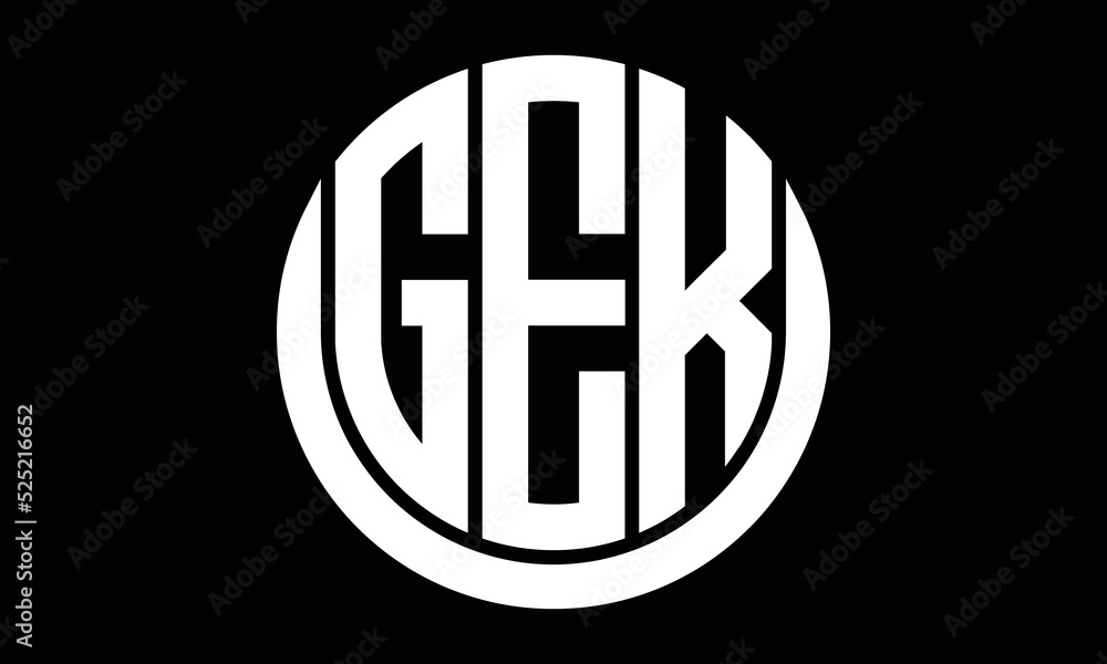 GEK shield in circle logo design vector template. letter mark, wordmark ...